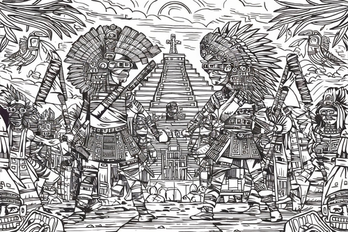 HISTORY The Aztecs, prehistoric era Coloring Sheets Colouring Pages ...