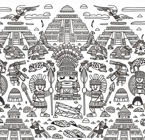 HISTORY The Aztecs, prehistoric era Coloring Sheets Colouring Pages ...