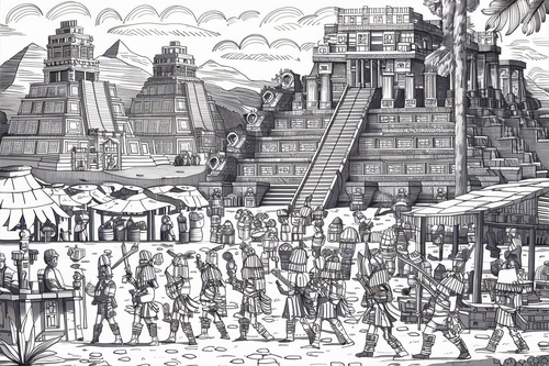 HISTORY The Aztecs, prehistoric era Coloring Sheets Colouring Pages ...