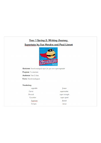 Supertato by Sue Hendra and Paul Linnet - Year 1 Unit of Writing ...