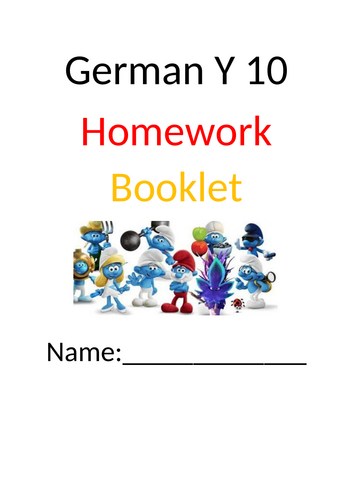 German GCSE Homework booklet 1 | Teaching Resources