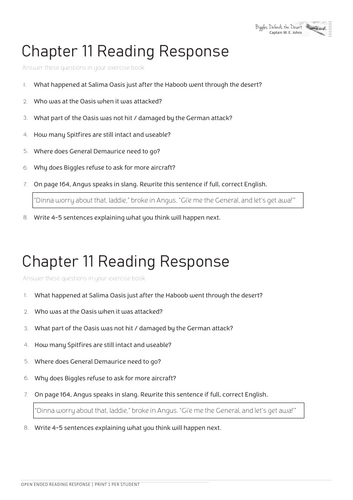Biggles Defends the Desert - A Book Study | Teaching Resources