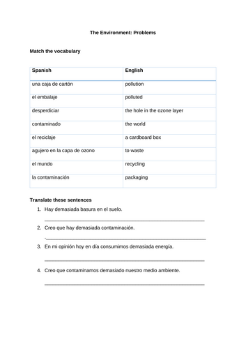 Spanish environmental problems and solutions | Teaching Resources