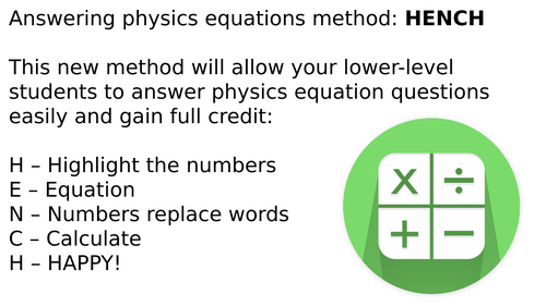 Physics Equation Skill - Out with FIFA, in with HENCH/HEINRCH ...