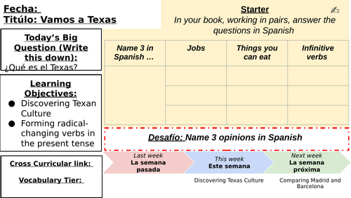 Unit 6.1 Vamos a Texas (Claro 2) | Teaching Resources