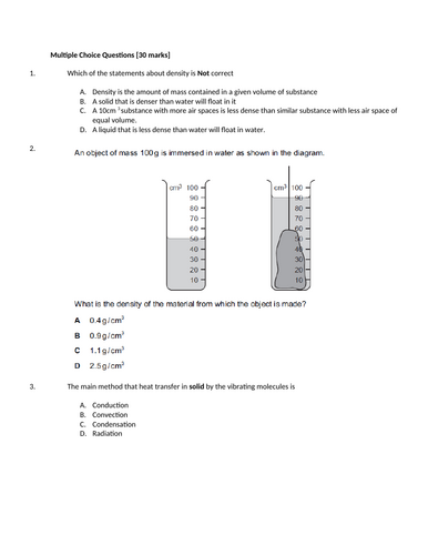 Examination/Test papers for year 8 and 9 students (kS3) | Teaching ...