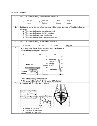 Examination/Test papers for year 8 and 9 students (kS3) | Teaching ...
