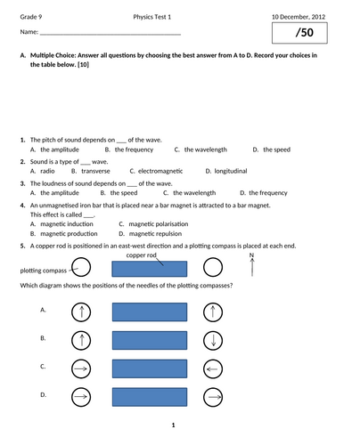 Examination/Test papers for year 8 and 9 students (kS3) | Teaching ...