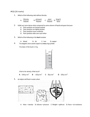 Examination/Test papers for year 8 and 9 students (kS3) | Teaching ...