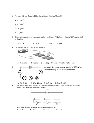 Examination/Test papers for year 8 and 9 students (kS3) | Teaching ...