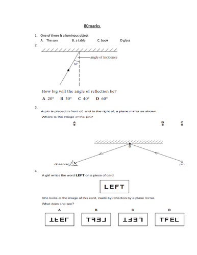 Examination/Test papers for year 8 and 9 students (kS3) | Teaching ...