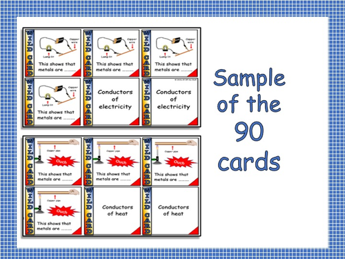 Metals and Non-metals, Properties Wildcard and Snap Card Games KS3 ...