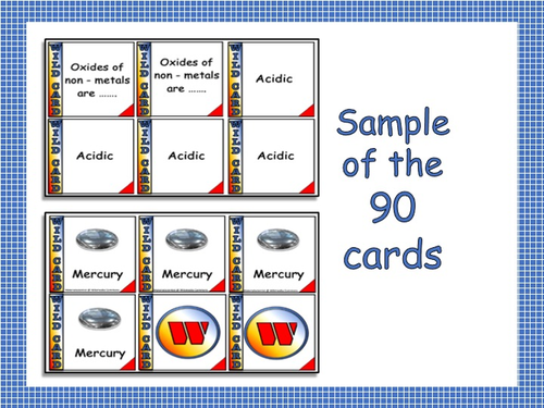 Metals and Non-metals, Properties Wildcard and Snap Card Games KS3 ...