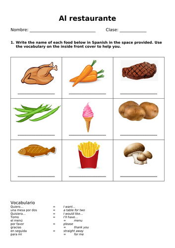 El restaurante booklet | Teaching Resources