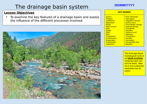 L1.1 - The Drainage Basin System | Teaching Resources