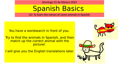 Basic Spanish Lesson Pack (Enrichment or beginner) | Teaching Resources