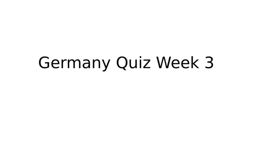 Germany GCSE History - 20 Multiple Choice Quizzes | Teaching Resources