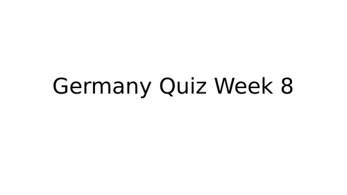 Germany GCSE History - 20 Multiple Choice Quizzes | Teaching Resources