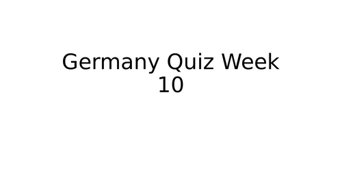 Germany GCSE History - 20 Multiple Choice Quizzes | Teaching Resources