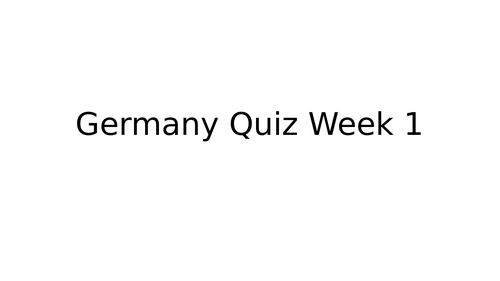 Germany GCSE History - 20 Multiple Choice Quizzes | Teaching Resources