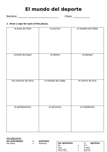 El mundo de deporte booklet | Teaching Resources