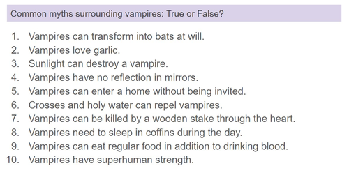 Vampires: Non-fiction | Teaching Resources