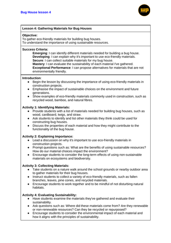 A Complete KS3 Design Technology Bug House Project Resource Pack ...