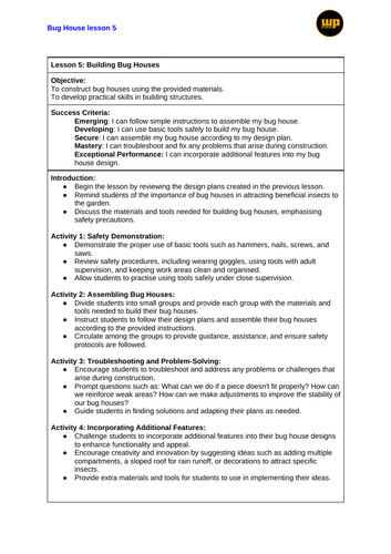 A Complete KS3 Design Technology Bug House Project Resource Pack ...