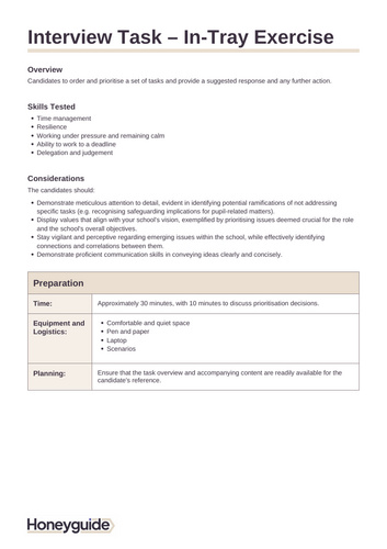 Headteacher Interview Recruitment Pack | Teaching Resources