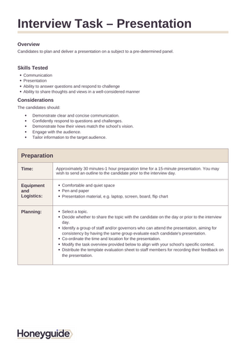 Headteacher Interview Recruitment Pack | Teaching Resources