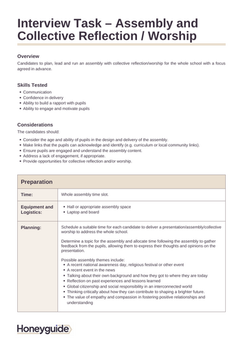 Headteacher Interview Recruitment Pack | Teaching Resources