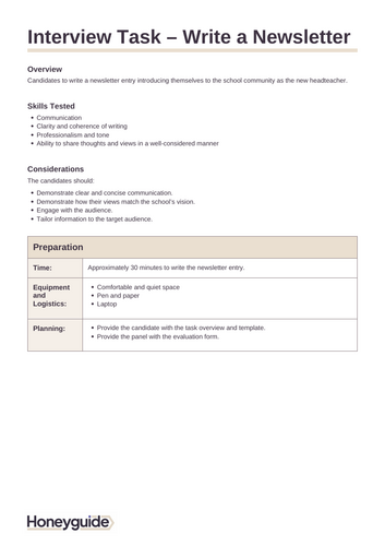 Headteacher Interview Recruitment Pack | Teaching Resources