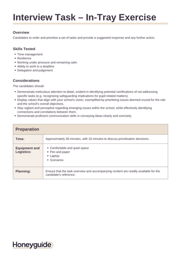 Head of Year Interview Pack | Teaching Resources