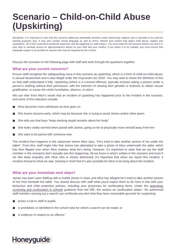 Safeguarding CPD training scenarios Summer term | Teaching Resources