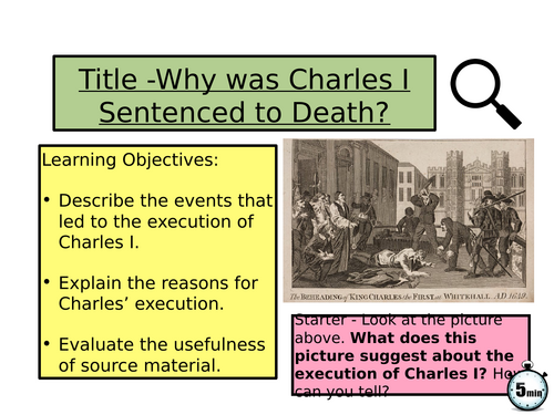 Execution Charles I - KS3 History Stuarts | Teaching Resources