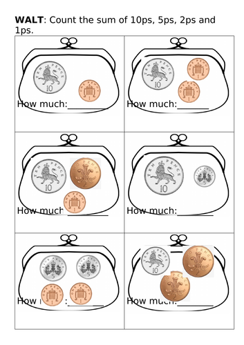 Counting money amounts up to 20p. | Teaching Resources