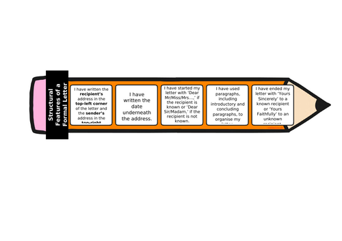 Grammatical Features of Genres Checklist Pencils | Teaching Resources