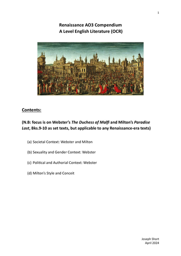 Renaissance AO3 Compendium - Duchess & PL (OCR A Level English Lit ...