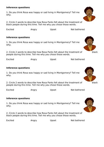 Year 6 Whole Class Reading - Rosa Parks Biography | Teaching Resources