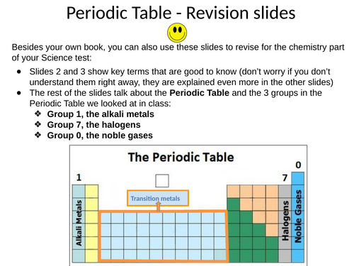 Revision for Year 8 Periodic Table Assessment | Teaching Resources