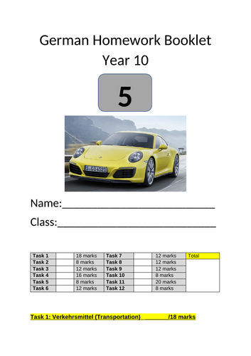 Year 10 Homework Booklet 5 | Teaching Resources