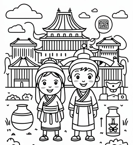 25x The Shang Dynasty Ancient China Coloring Sheets Colouring Pages ...