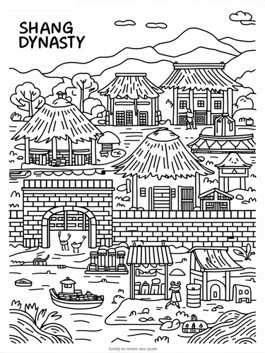 25x The Shang Dynasty Ancient China Coloring Sheets Colouring Pages ...