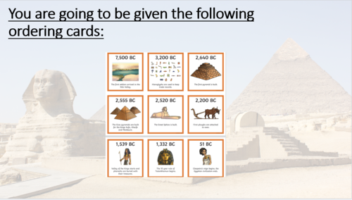 Create an ancient egyptian timeline lesson. | Teaching Resources