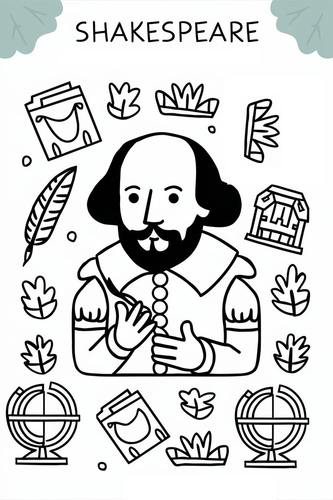 20 x William Shakespeare's Plays, themed Coloring Sheets Colouring ...