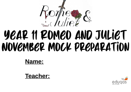 Eduqas GCSE English Literature Romeo and Juliet Revision Guide Support ...