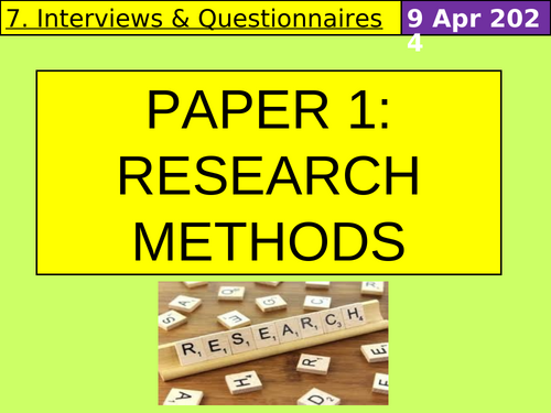 AQA GCSE Psychology: Paper 1 - Research Methods BUNDLE | Teaching Resources