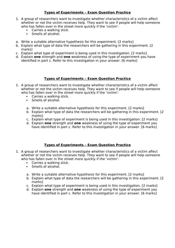 AQA GCSE Psychology: Paper 1 - Research Methods BUNDLE | Teaching Resources