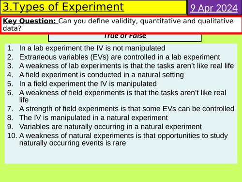 AQA GCSE Psychology: Paper 1 - Research Methods BUNDLE | Teaching Resources