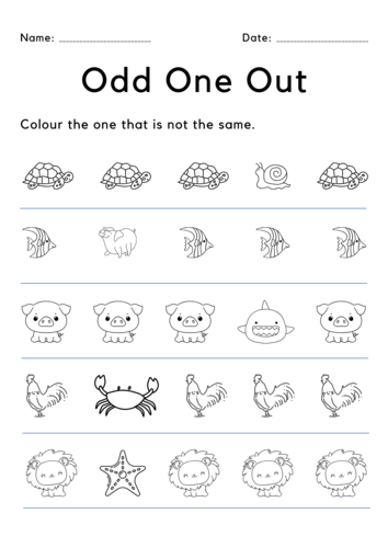 Printable circle the odd one out worksheets for kindergarten | Teaching ...